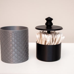 Carousel Cotton Swab Holder With Lid - Modern Bathroom Storage - Etsy