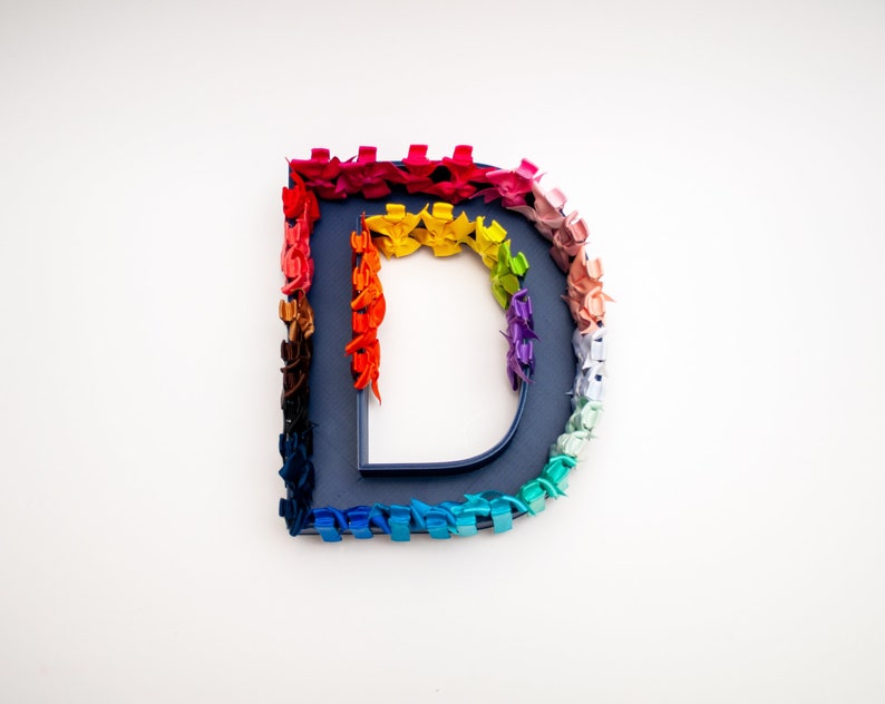 8h Bow & Clip Holder Fillable Hollow Letter Hair - Etsy