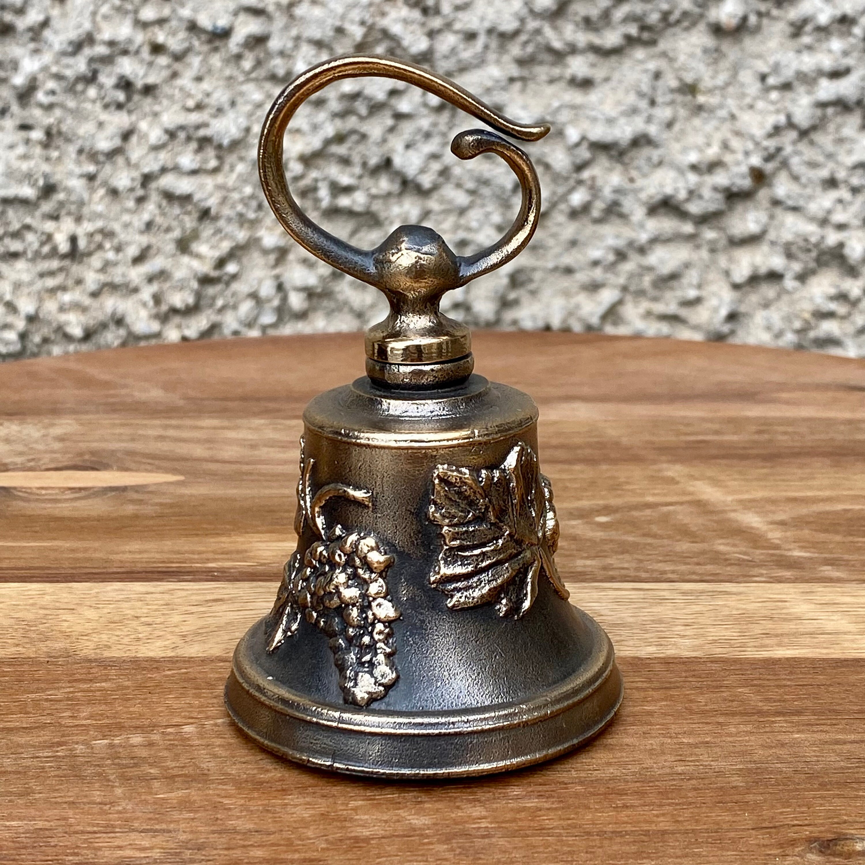 Hand Made Bell, in Vino Veritas, in Wine Truth, Cast Bronze Home Decor ...