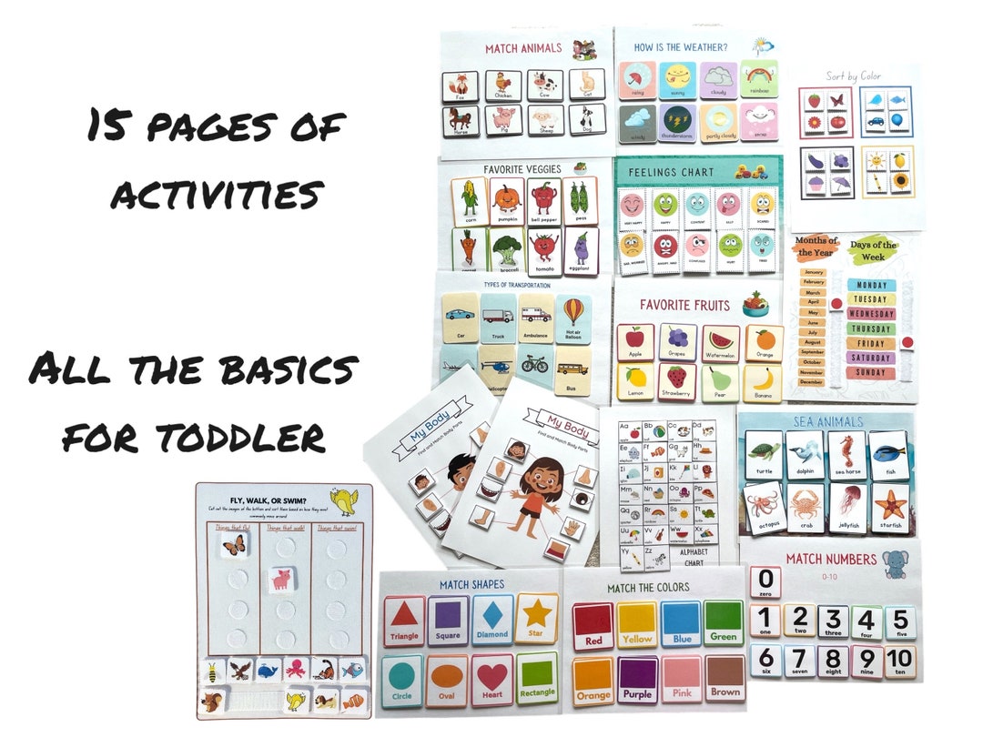 Digital- Toddlers First Educational Busy Book. Pre-k Printable ...