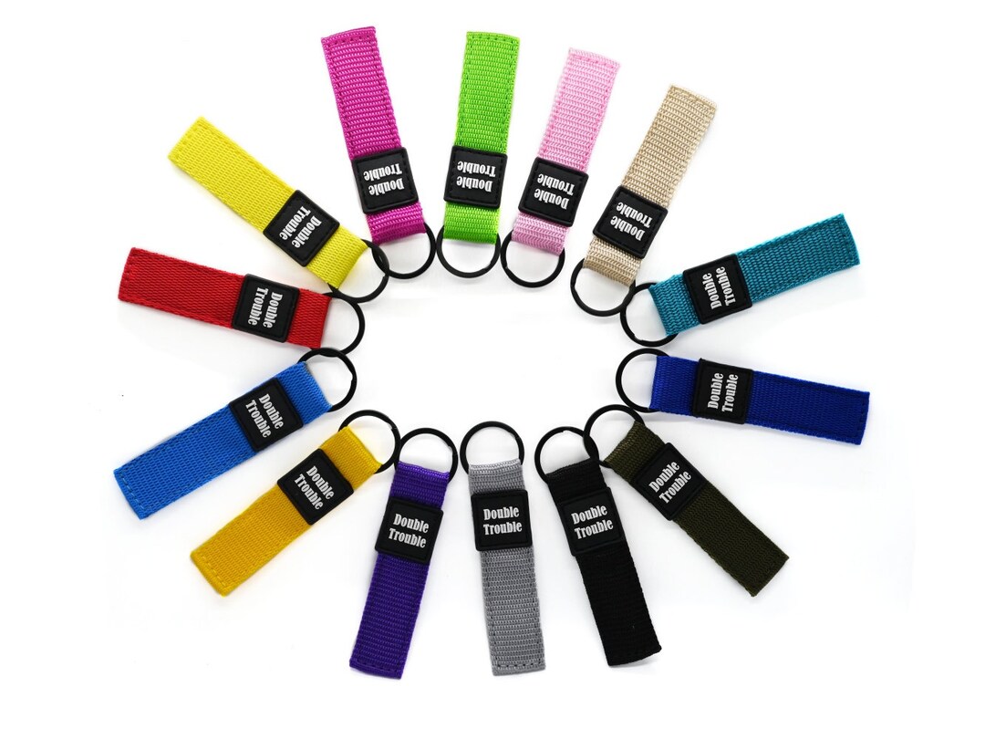 Handmade Webbing Keychain: Double Trouble Logo, Multi-color - Etsy