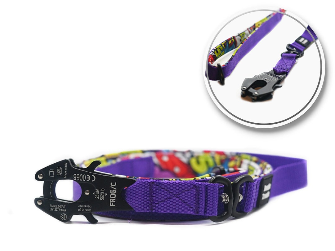 Purple and Comic K9 Dog Lead| Kong Frog| Quick Release Dog Leash| K9 ...