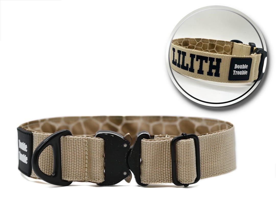 K9 PRO Creme Giraffe Dog Collar| Animal Print| Quick Release| Tactical ...