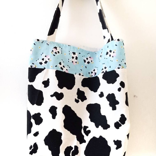 Cow Print Tote Bag - Etsy
