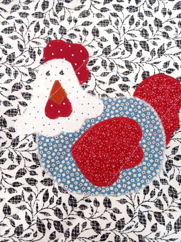 Nesting Hen's Quilted Table Runner, Chicken Table Runner, Chicken Decor ...