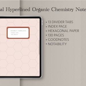 Organic Chemistry Digital Notebook, Goodnotes, Notability, Digital ...