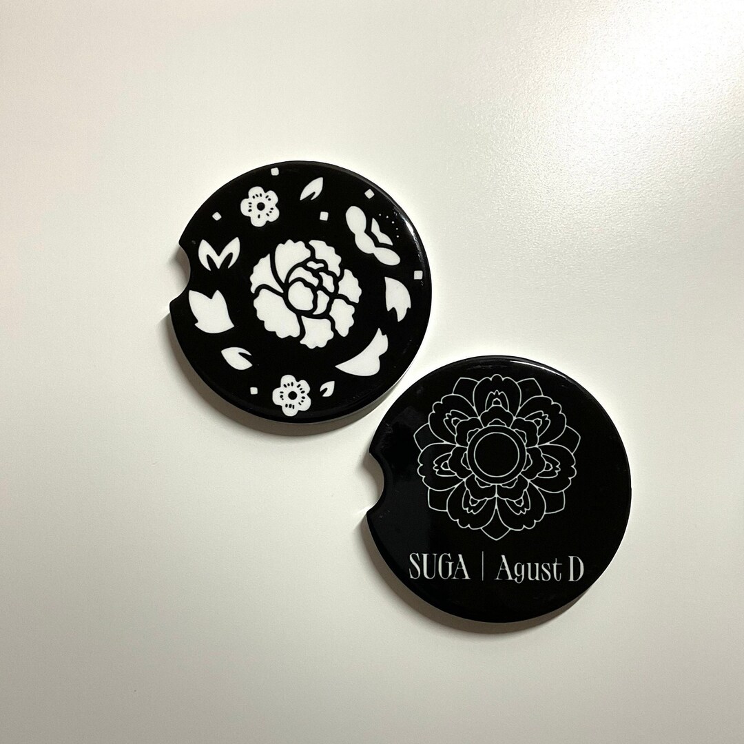 SUGA/AGUST D Lotus Flower Ceramic Car Coaster Bangtan/army Ceramic Car ...