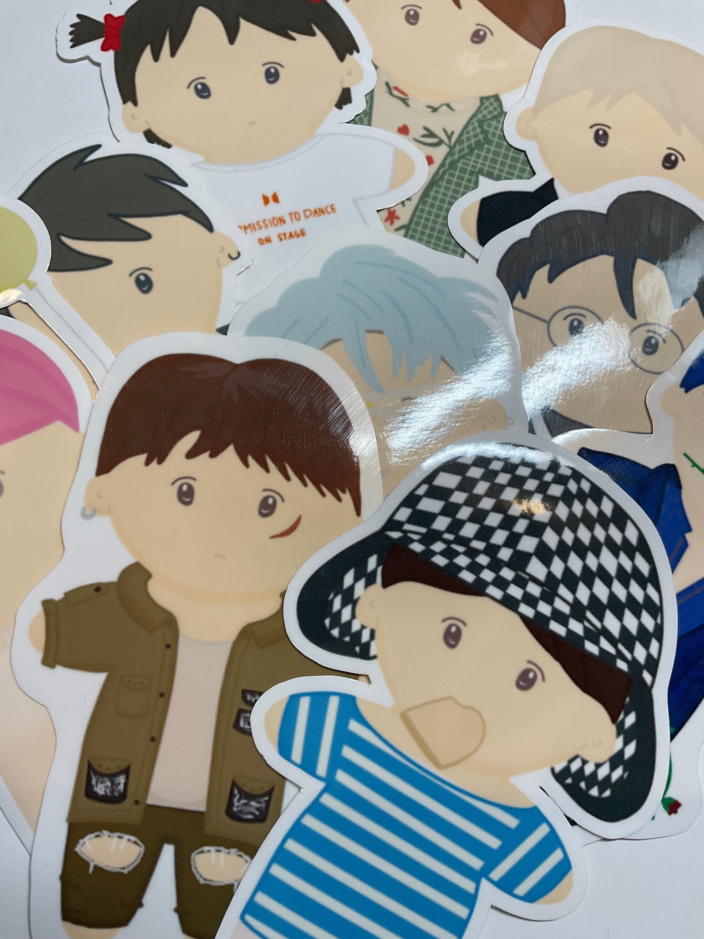 Waterproof Cute BTS Chibi Full Body Vinyl Die-cut Sticker - Etsy