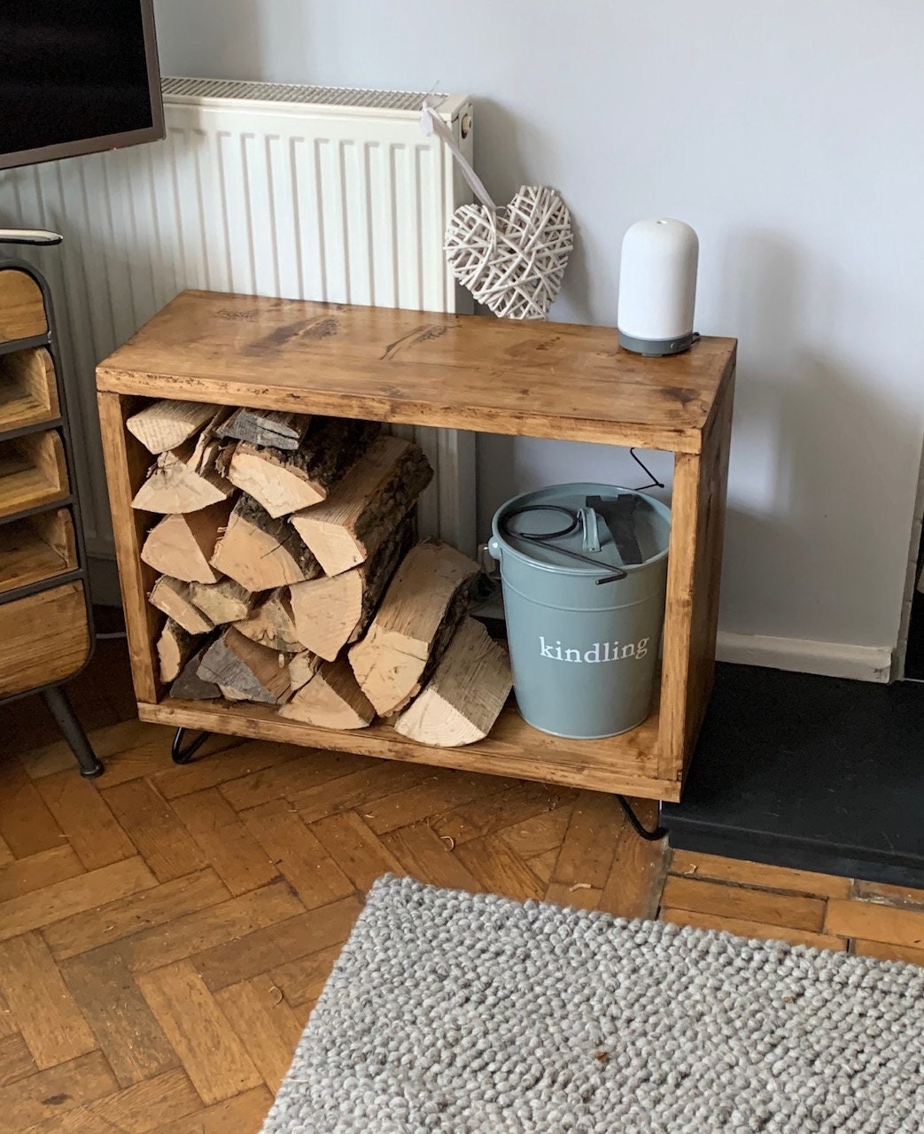 Indoor Log Store Woodburner Fire Rustic - Bespoke Sizes Available - Etsy UK
