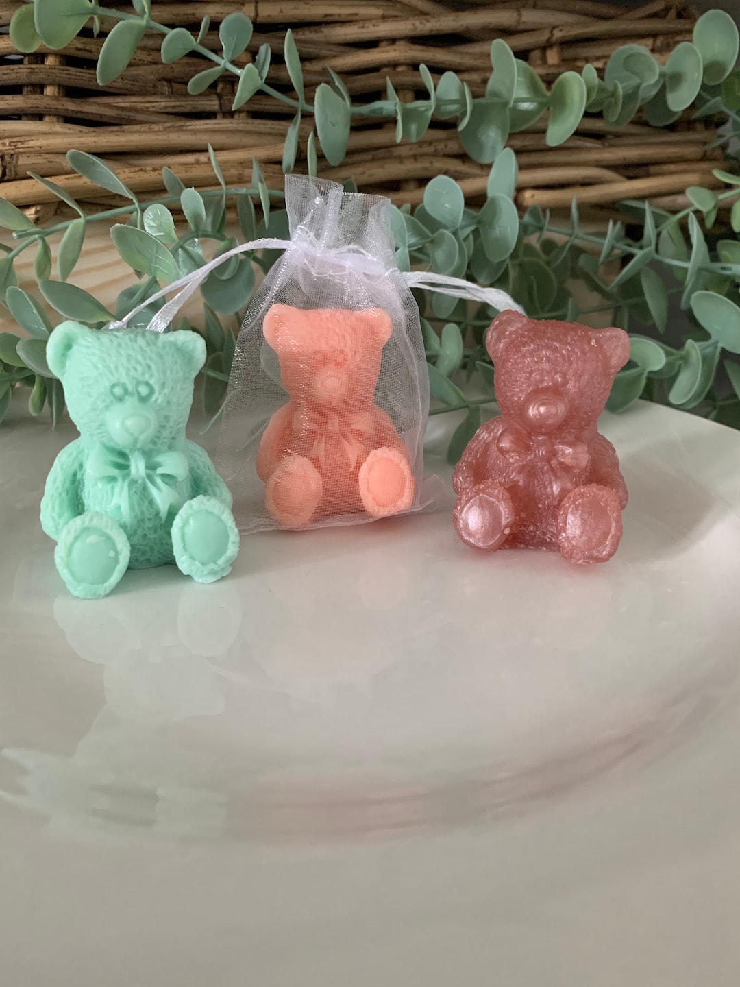 Handmade Set of 3 Cute Teddy Bear Soaps, Child Friendly Soap Fragranced ...