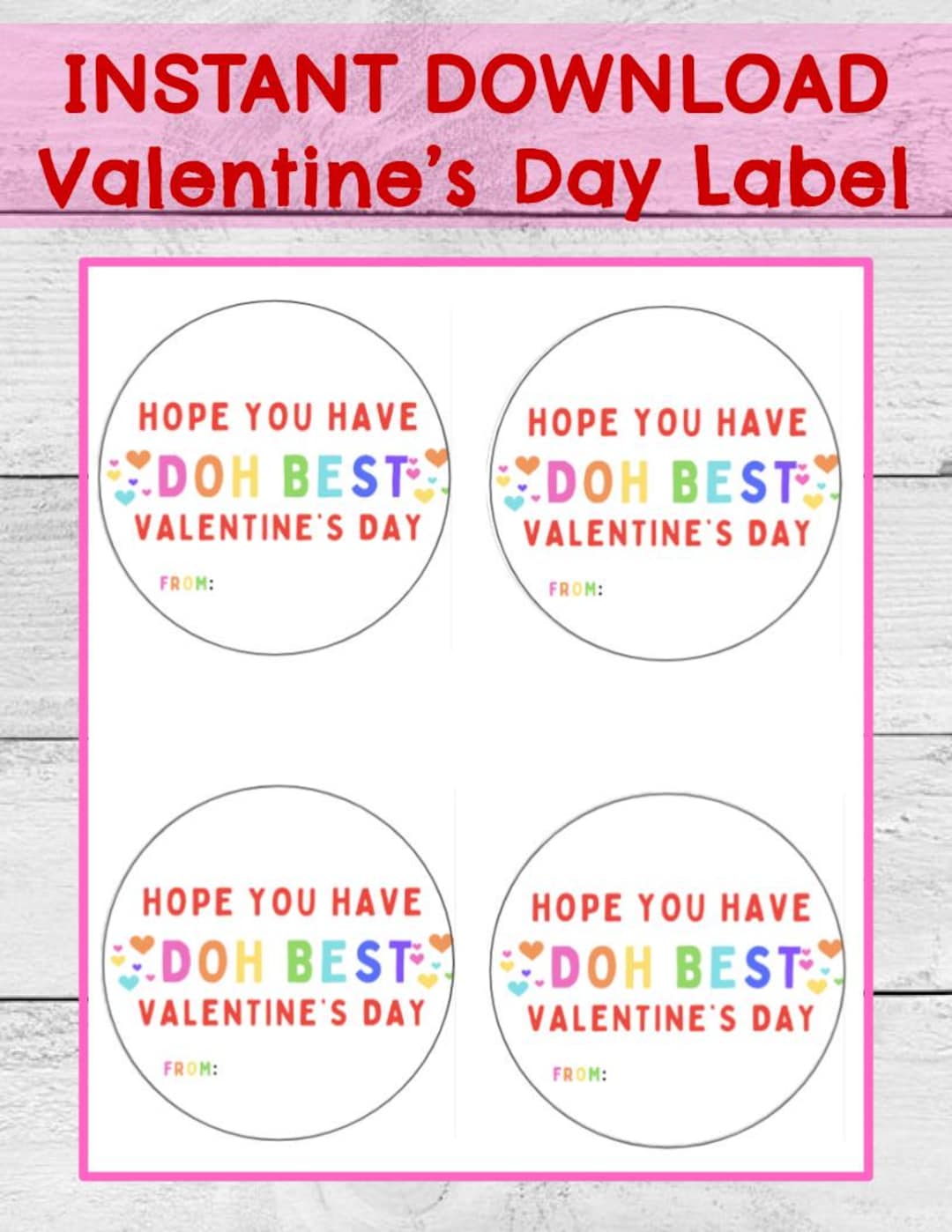 Valentine's Day Labels | Play Doh Label | for Kids Teachers Classroom ...