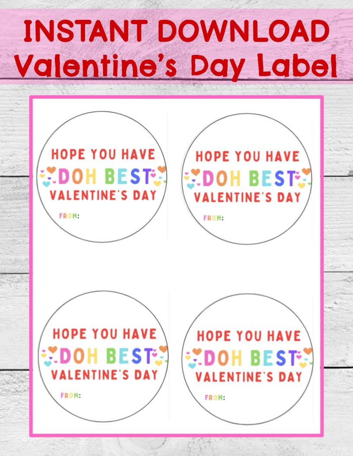Valentine's Day Labels | Play Doh Label | for Kids Teachers Classroom ...