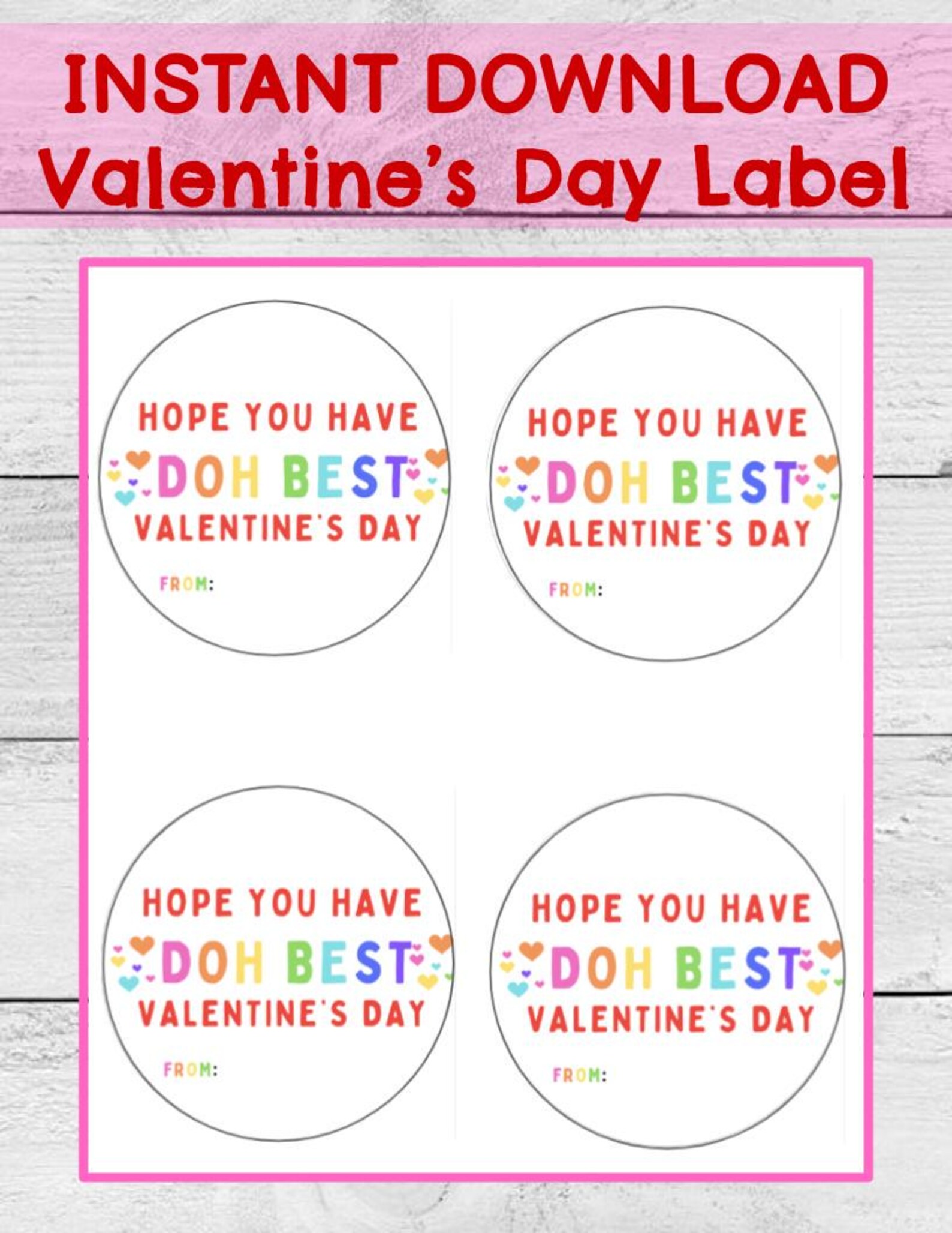 Valentine's Day Labels | Play Doh Label | for Kids Teachers Classroom ...