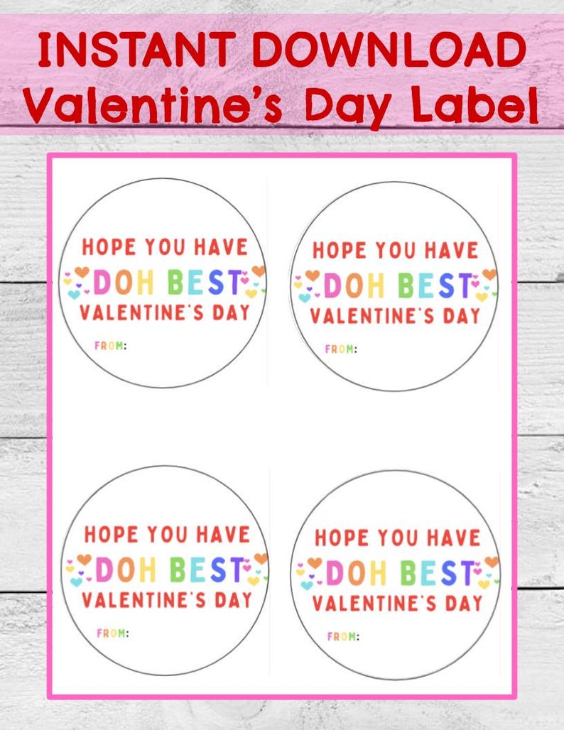 Valentine's Day Labels | Play Doh Label | for Kids Teachers Classroom ...