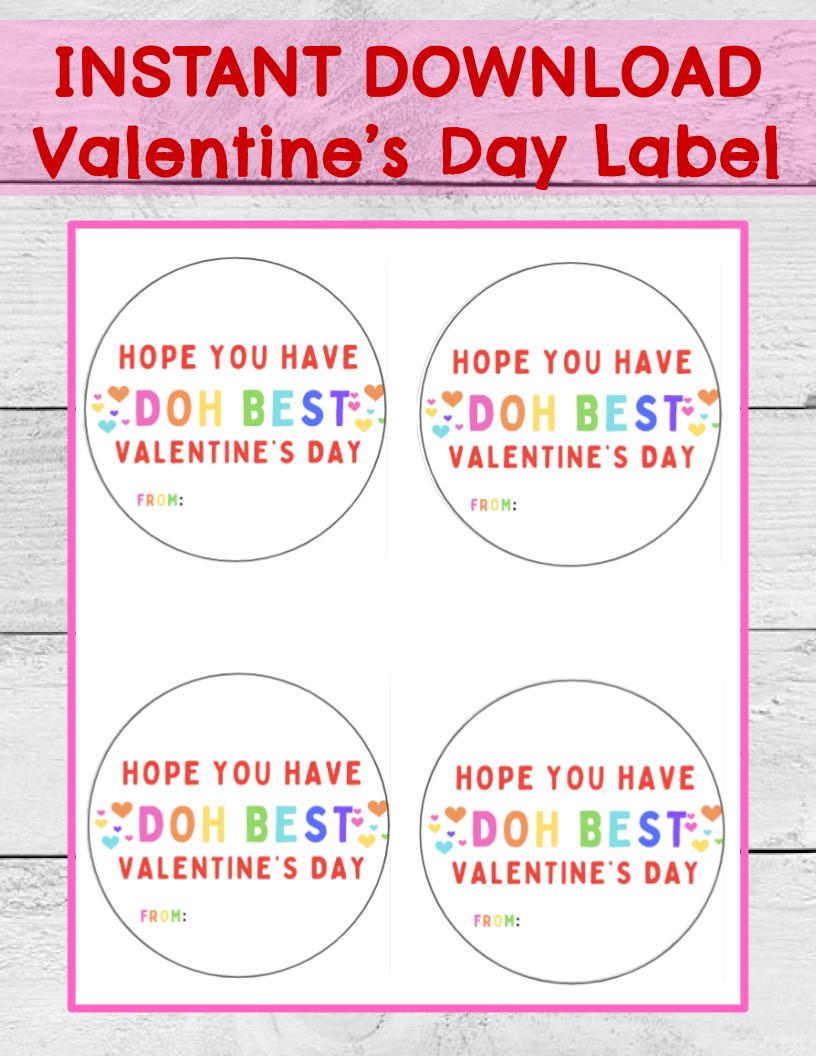 Valentine's Day Labels | Play Doh Label | for Kids Teachers Classroom ...