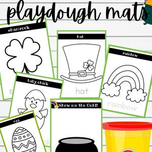 March Playdough Mats, St. Patrick's Day Themed Playdoh Mats, St. Paddy ...