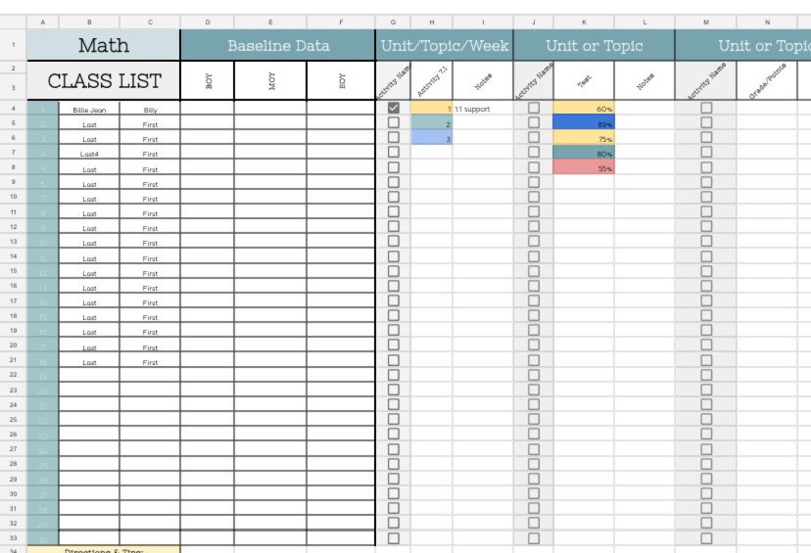 Teacher Gradebook & Data Tracker | Google Sheets | Spreadsheet - Etsy