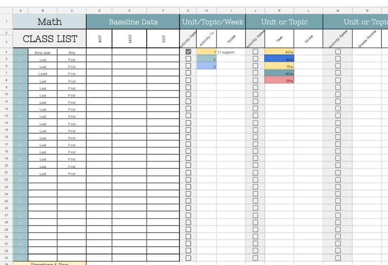 Teacher Gradebook & Data Tracker | Google Sheets | Spreadsheet - Etsy