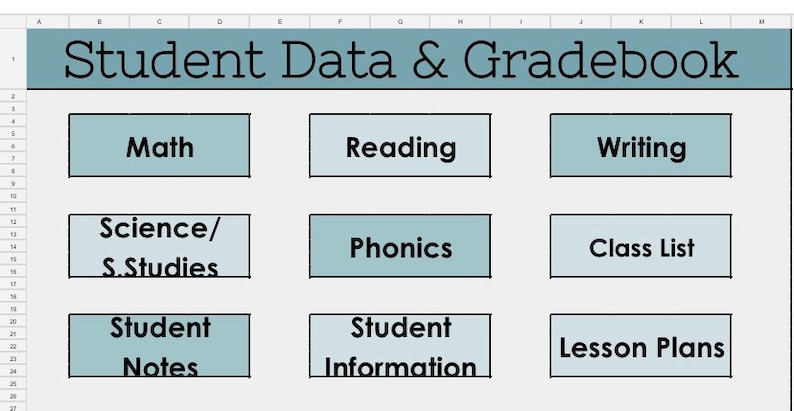 Teacher Gradebook & Data Tracker | Google Sheets | Spreadsheet - Etsy