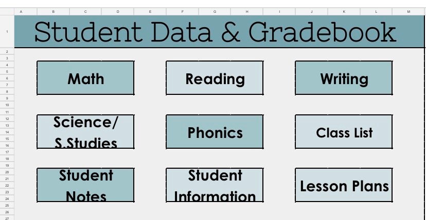 Teacher Gradebook & Data Tracker | Google Sheets | Spreadsheet - Etsy