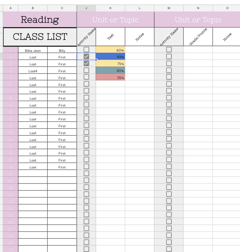 Teacher Gradebook & Data Tracker | Google Sheets | Spreadsheet - Etsy