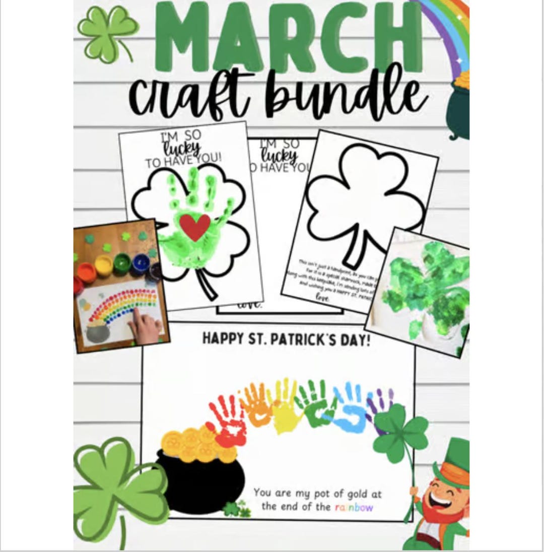 March Craft Templates | St. Paddy's Day Hand Paintings, I'm so LUCKY to ...