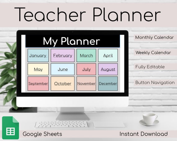 Digital Teacher Planner Google Sheets Lesson Planning | Etsy