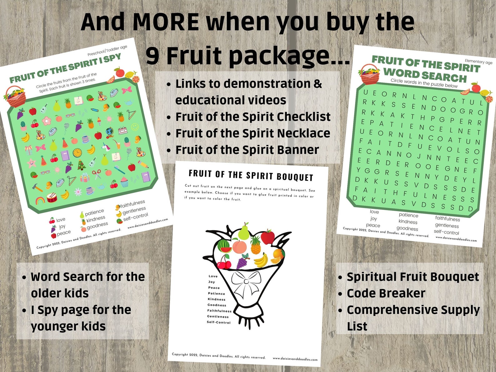 Fruit of the Spirit Bible Curriculum for Kids, Kids Bible Lessons ...