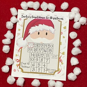 Christmas Countdown With Santa's Beard, Christmas Calendar, Christmas ...