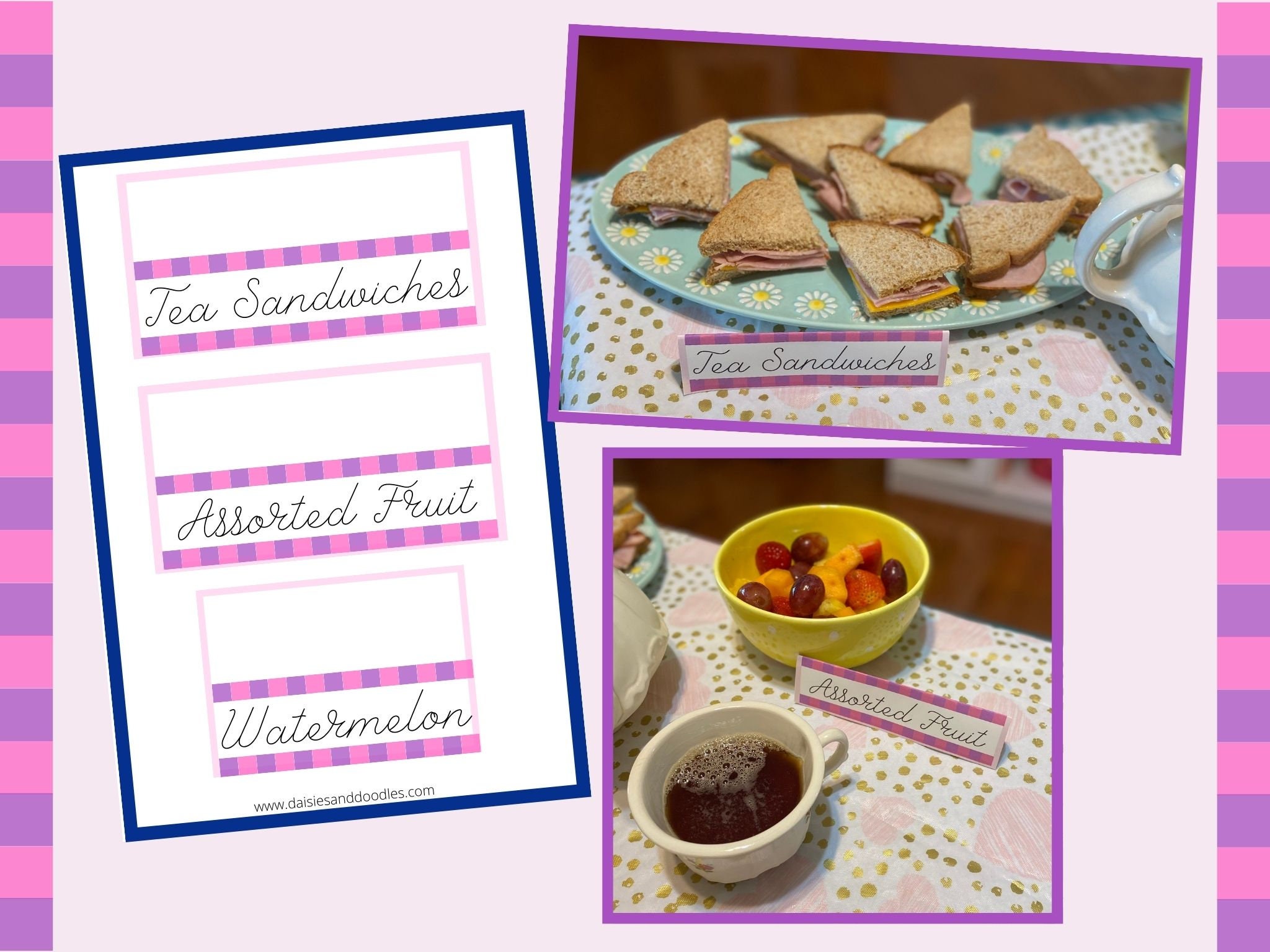Tea Party Labels, Printable Tea Party Labels, Tea Party Decorations ...