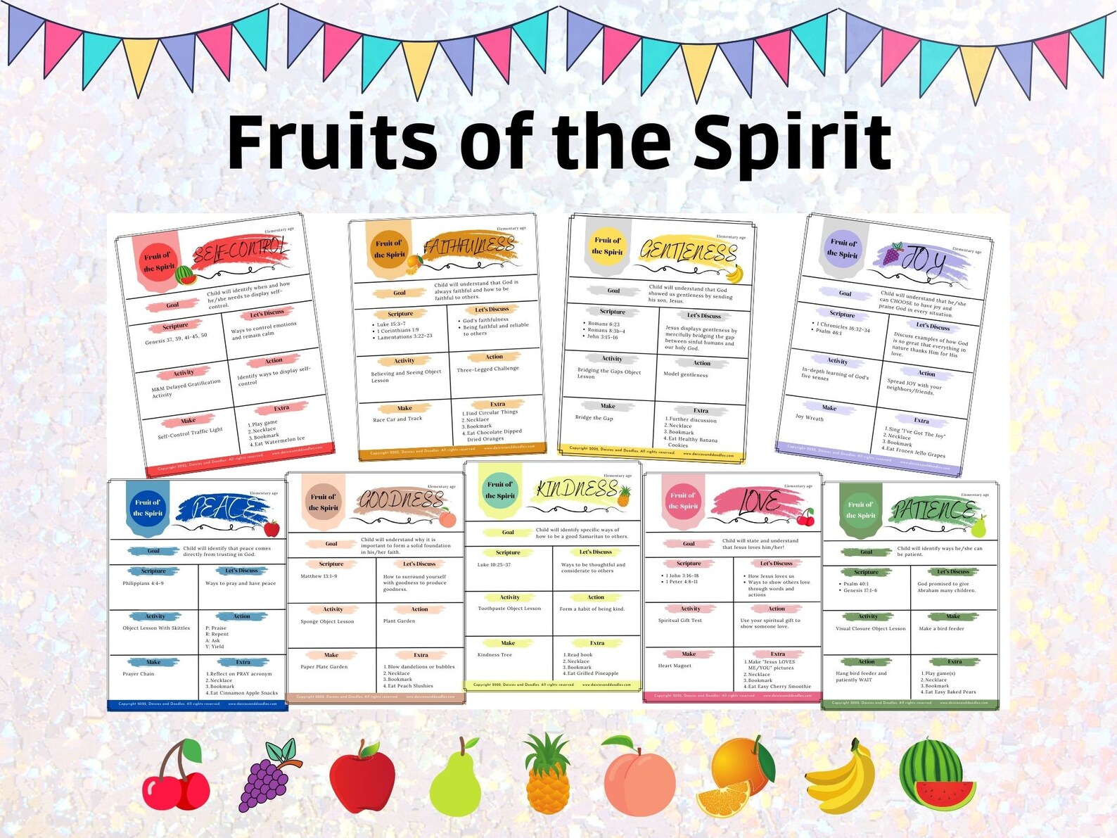 Fruit of the Spirit Bible Curriculum for Kids, Kids Bible Lessons ...