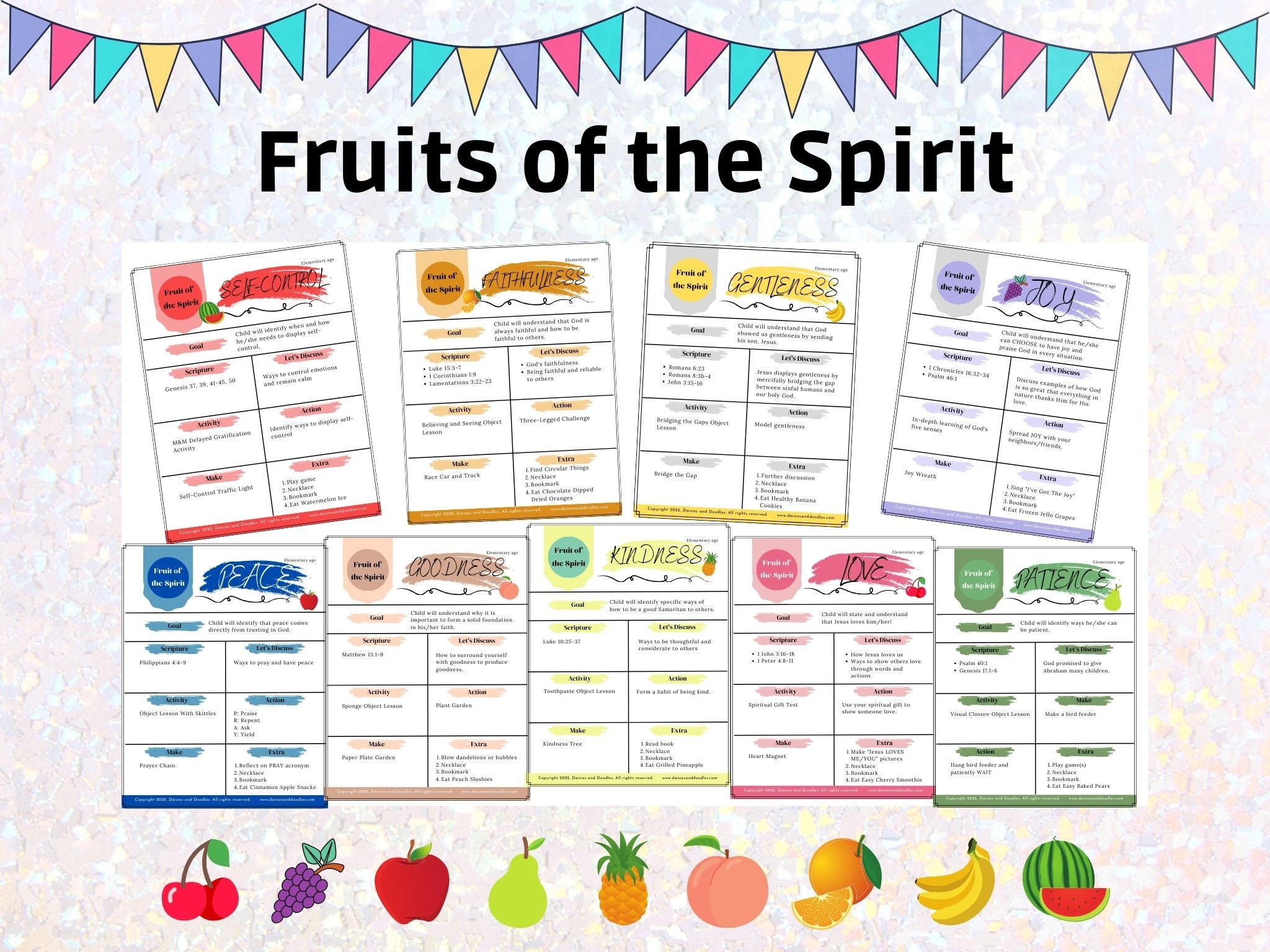 Fruit of the Spirit Bible Curriculum for Kids, Kids Bible Lessons ...