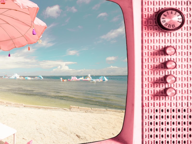 Samsung Frame TV Art Pastel Pink Living Room Pink Beach - Etsy