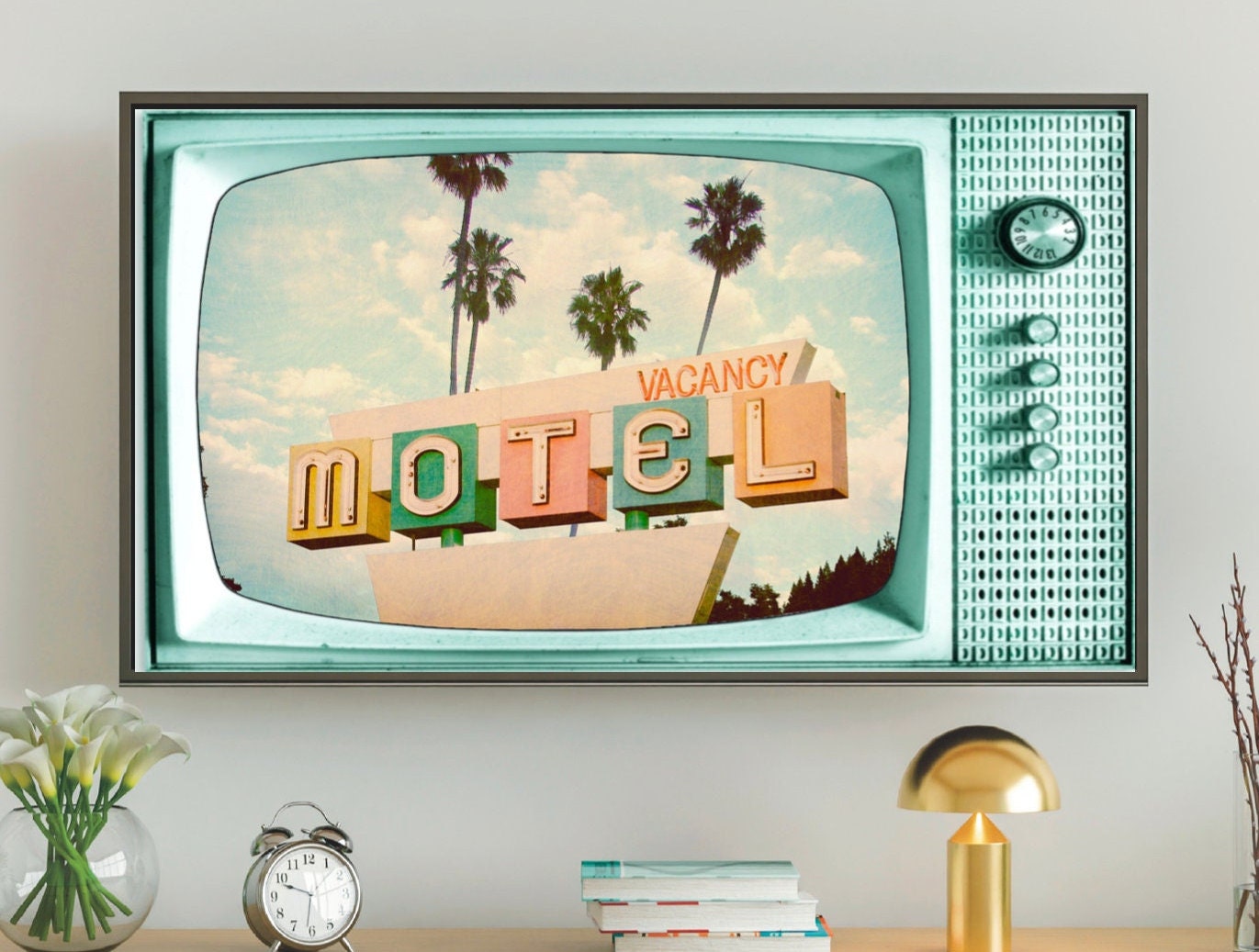 Samsung Frame TV Art Retro TV Background Retro Motel Sign | Etsy