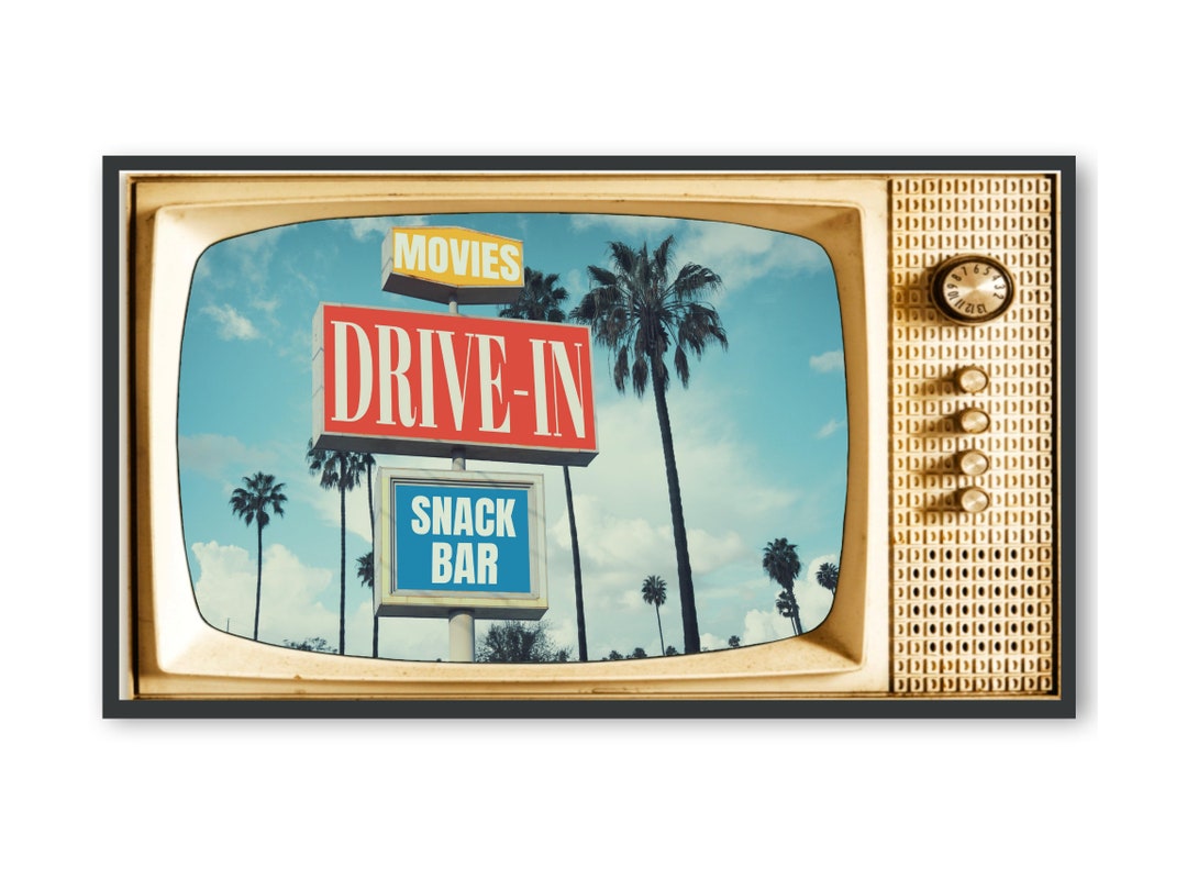 Samsung Frame TV Art, Retro TV Screensaver, Vintage Drive-in Theater ...
