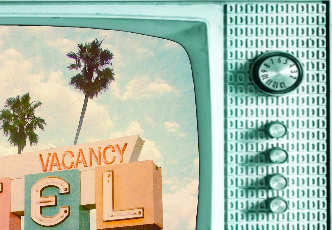 Samsung Frame TV Art Retro TV Background Retro Motel Sign | Etsy