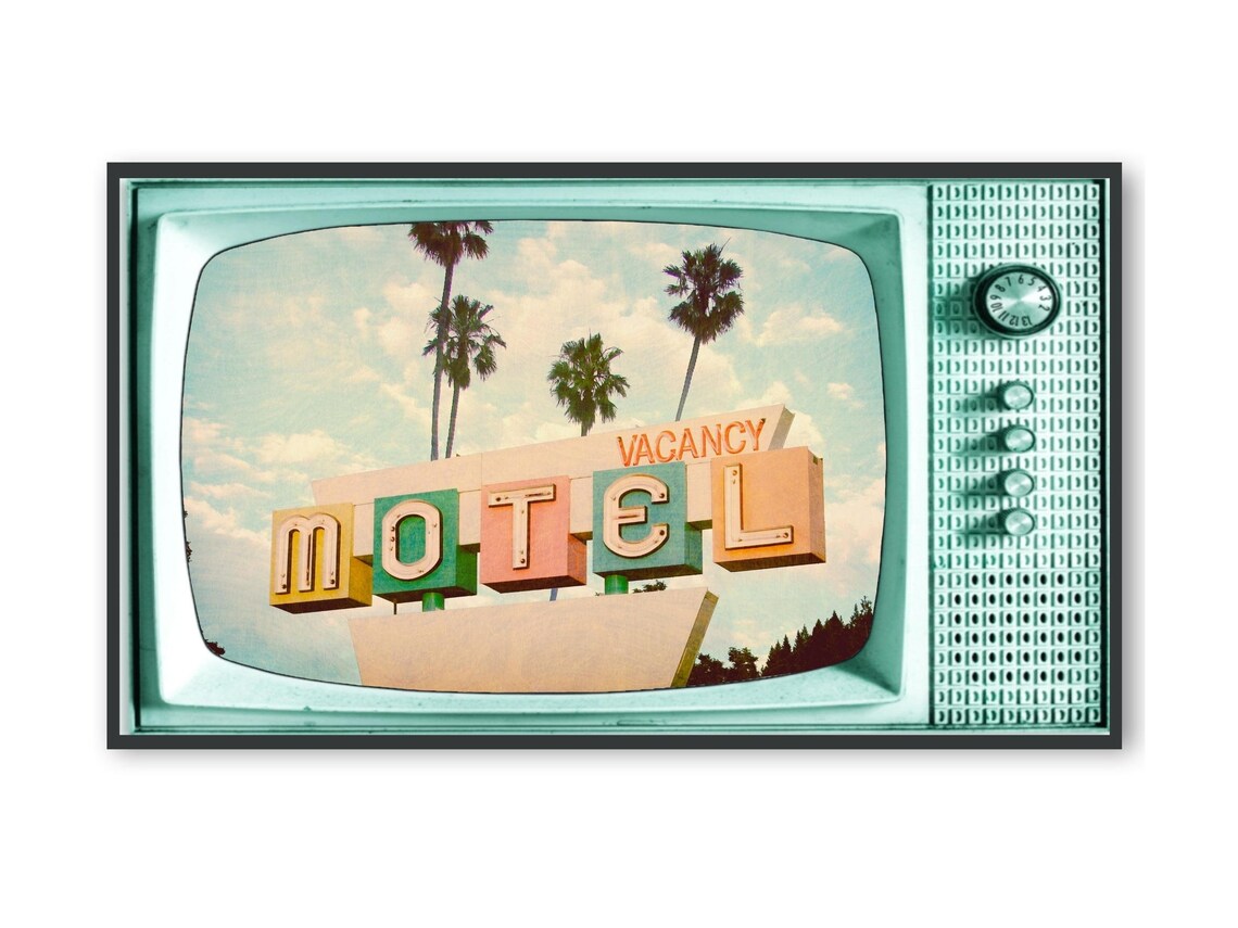 Samsung Frame TV Art Retro TV Background Retro Motel Sign | Etsy