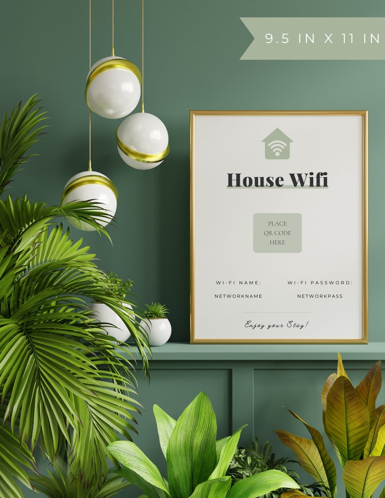 Wifi QR Code Sign | Printable Wifi Sign | Wifi Template | Guest Wifi ...