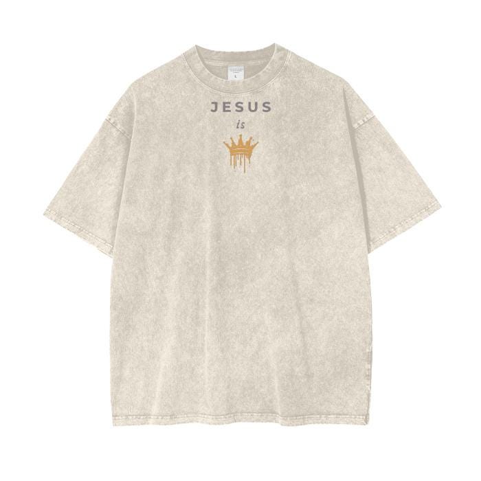 Jesus is King Acid Wash Oversize T-shirt - Etsy