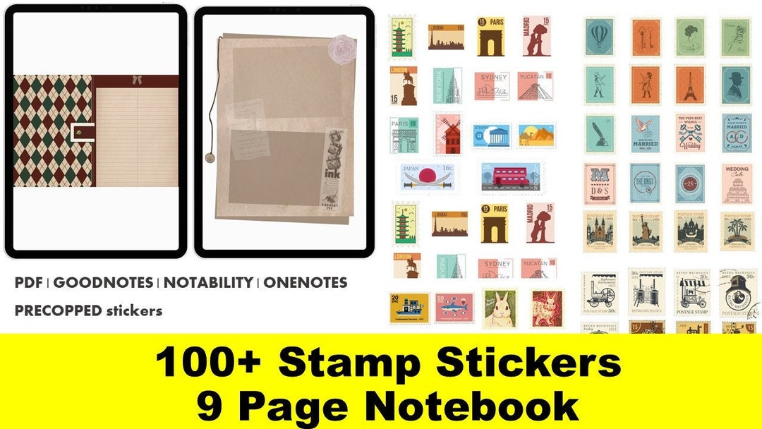 100+ Digital Stickers | Postage Stamps | Precropped PNG | Vintage ...