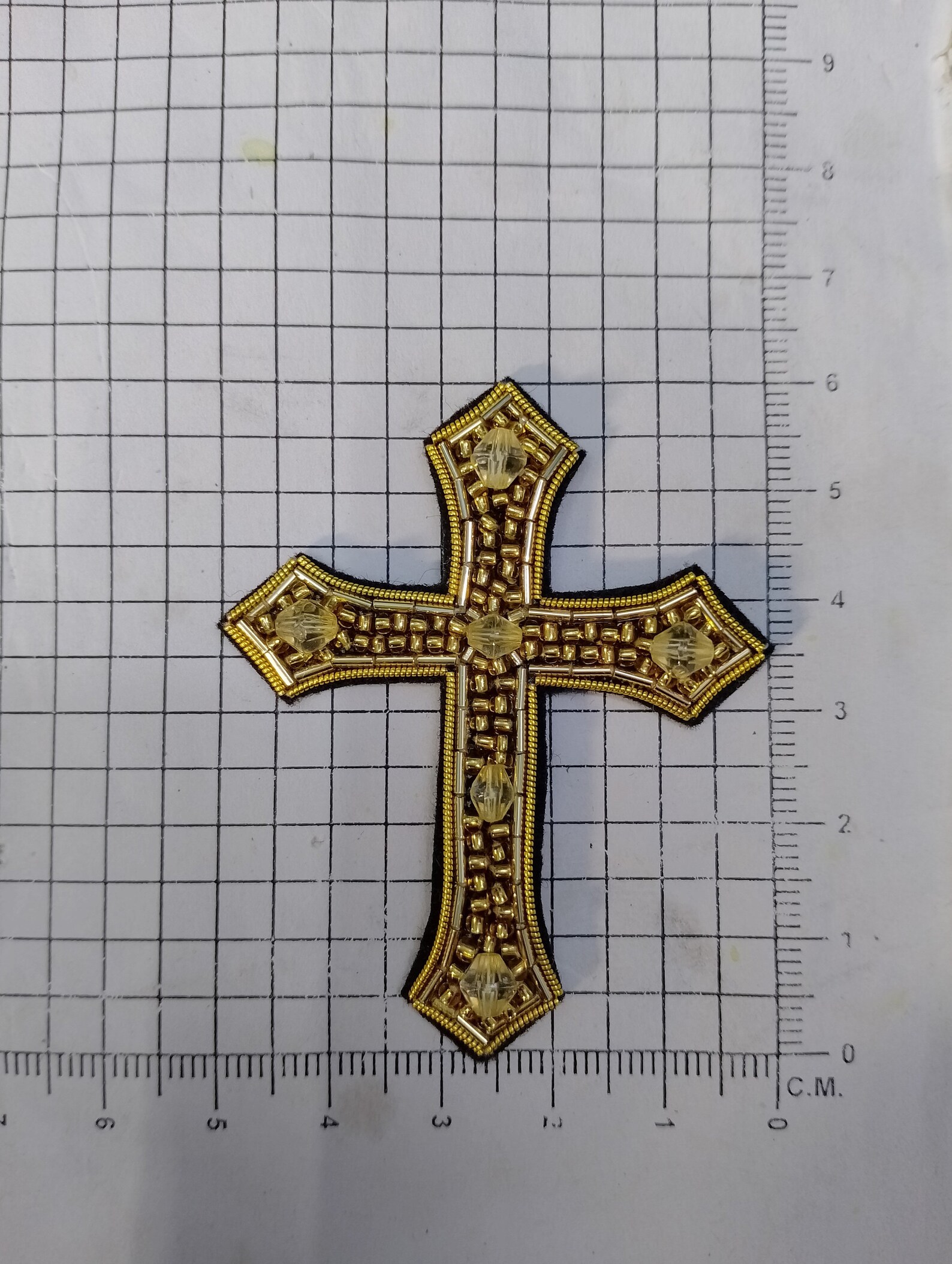 Handmade Cross Patch Hand Embroidered on Black Felt With | Etsy