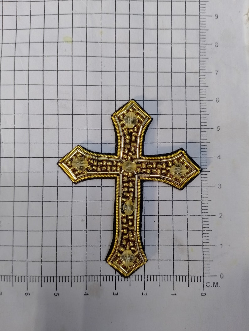 Handmade Cross Patch Hand Embroidered on Black Felt With | Etsy