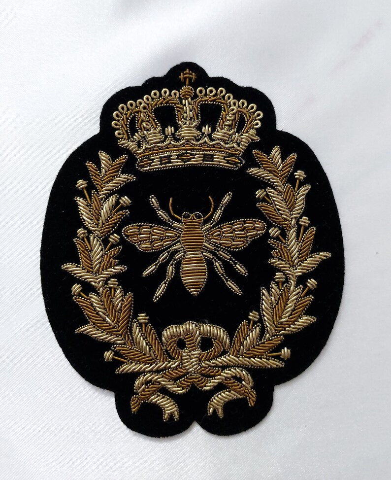 Handmade Branded Bee Patch Sewn on Black Velvet With Bullion. - Etsy