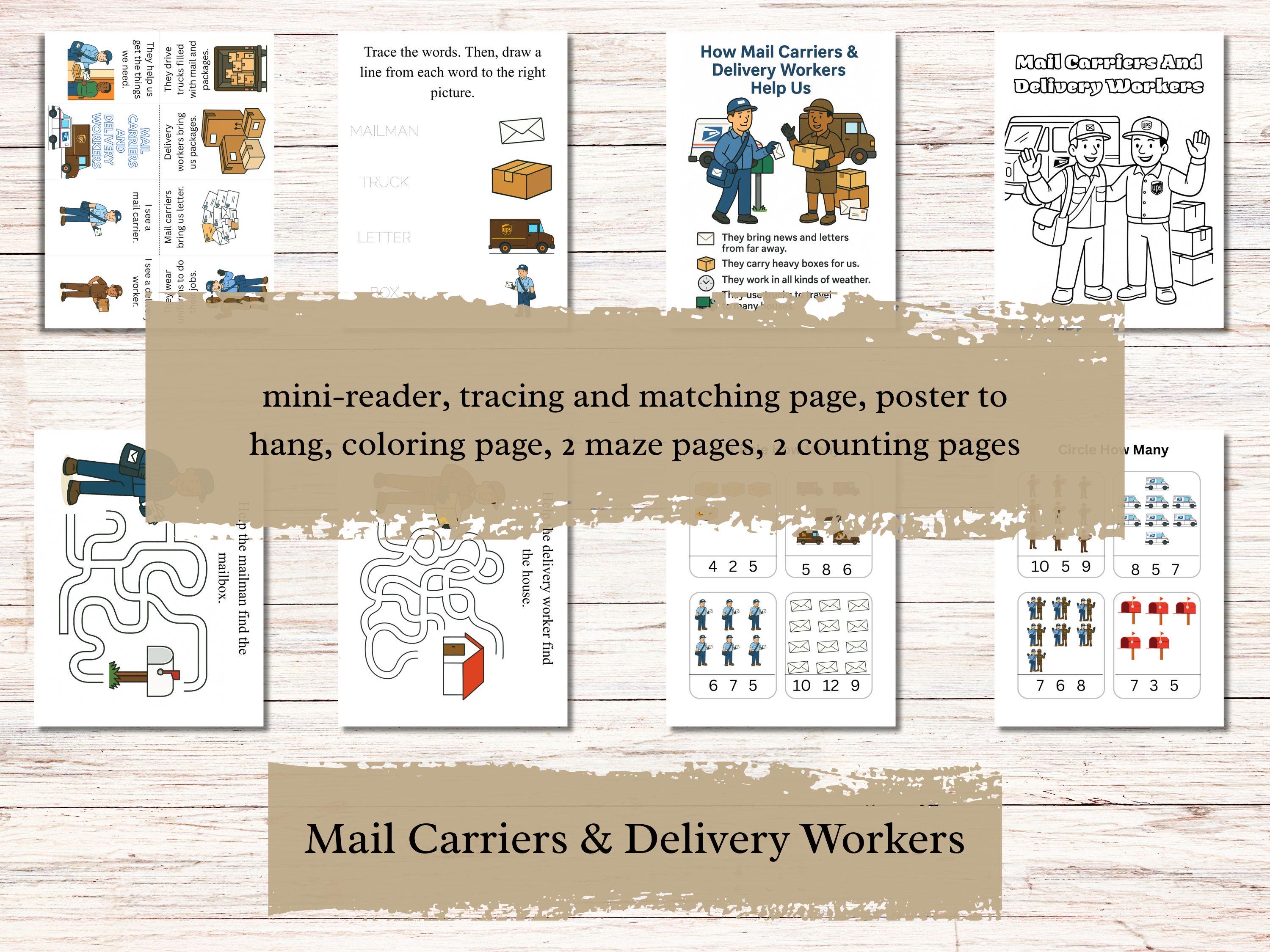 Community Helpers Unit Study: K-1 Activities & Worksheets (PDF) - Etsy