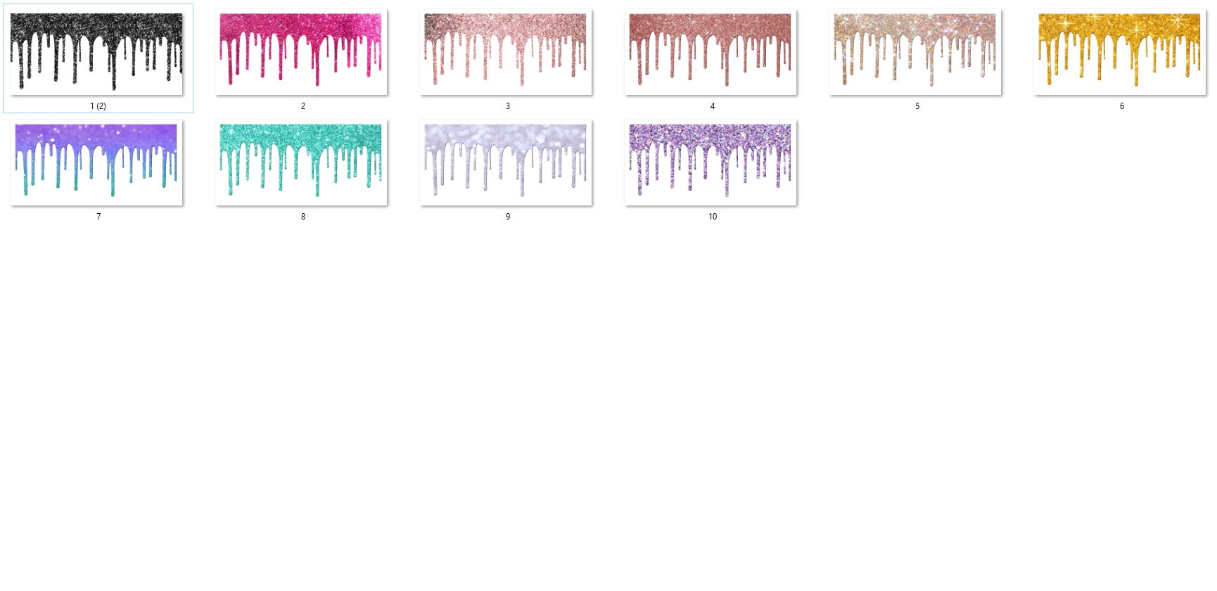 Glitter Drips Clipart, Sparkling Glitter Overlays, Glitter Frosting ...