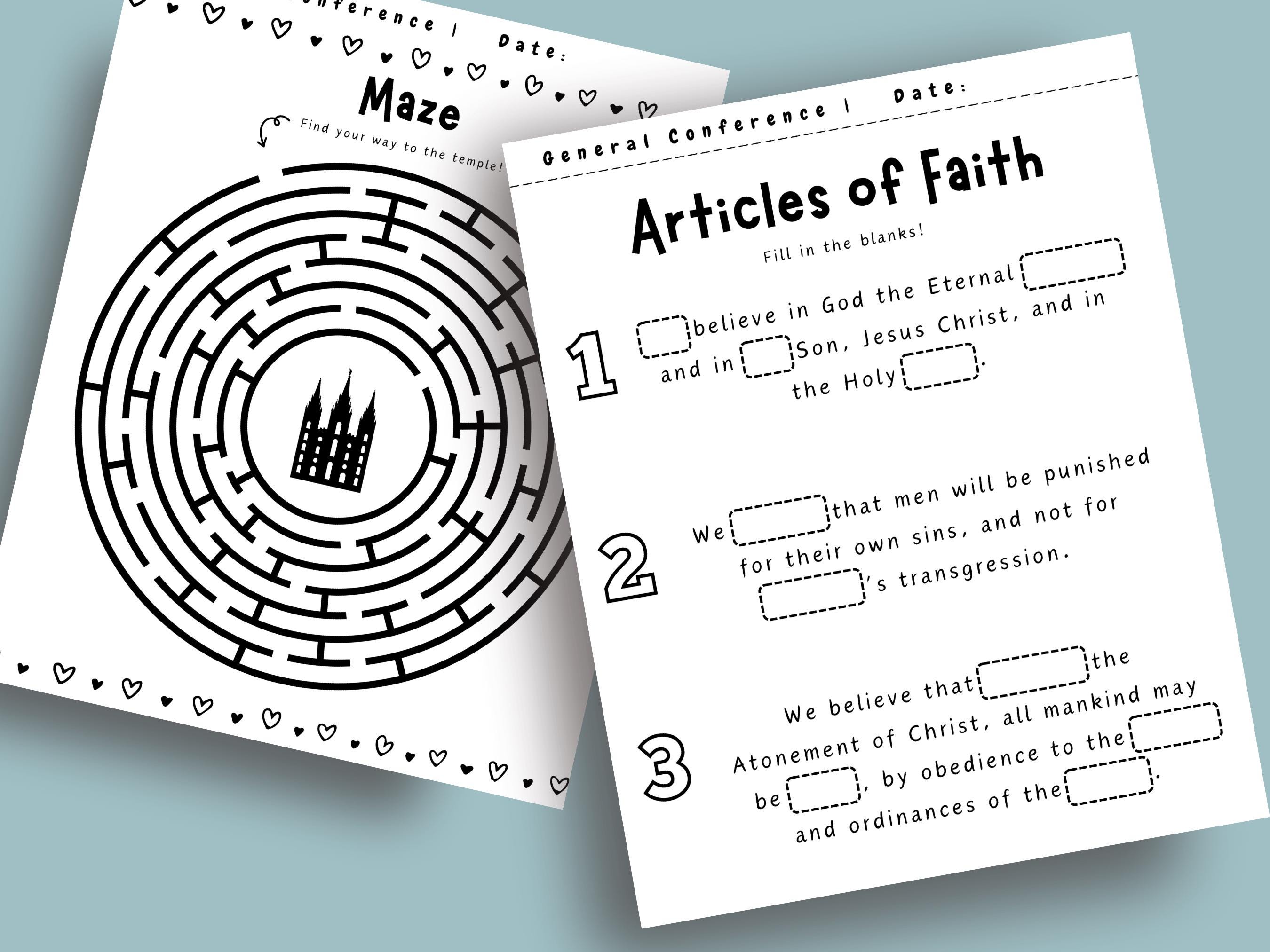 General Conference Activity Pages | LDS | Church of Jesus Christ of ...