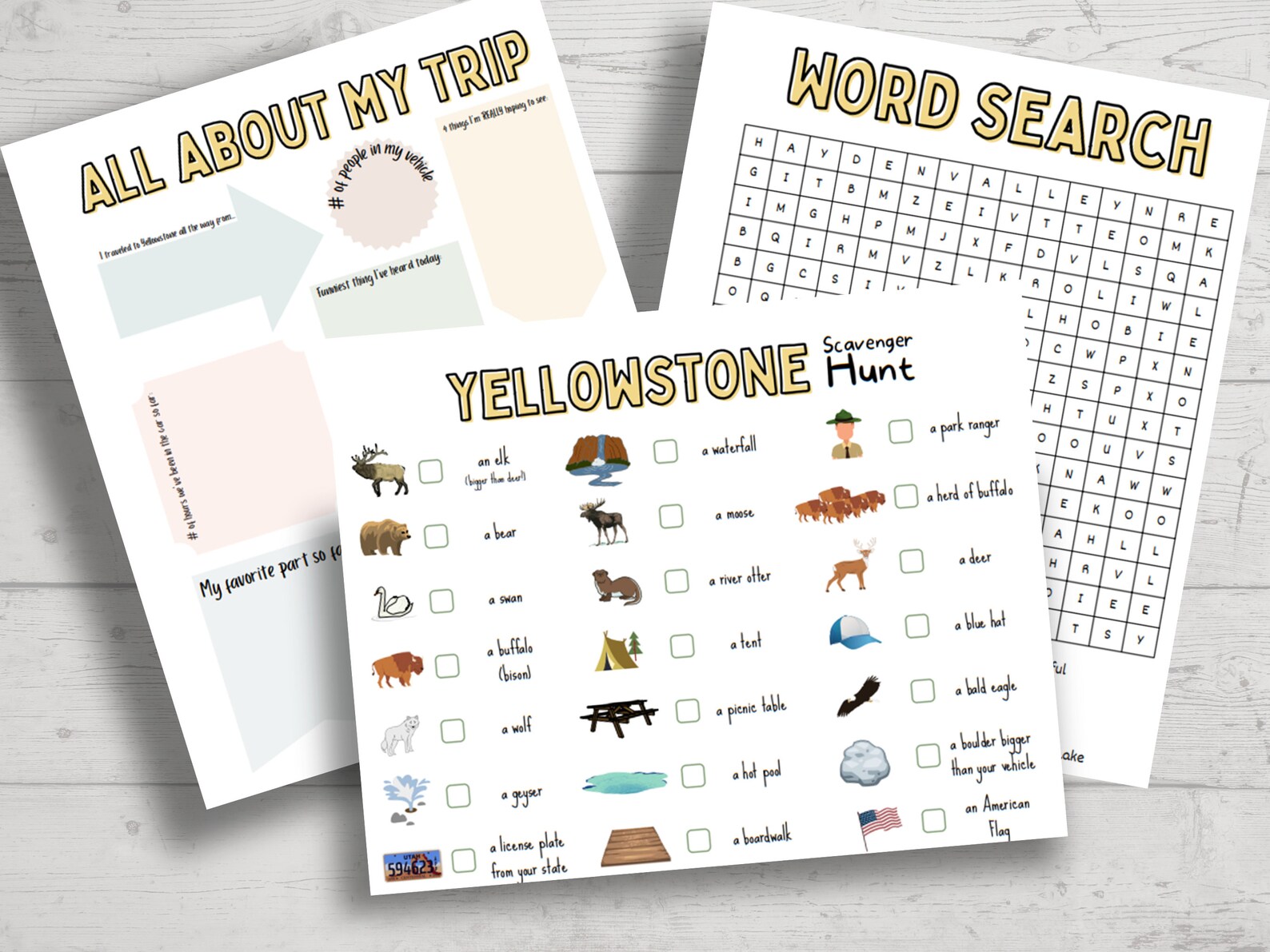 The Yellowstone Adventure Book Digital Download | UPDATED Version | 36 ...