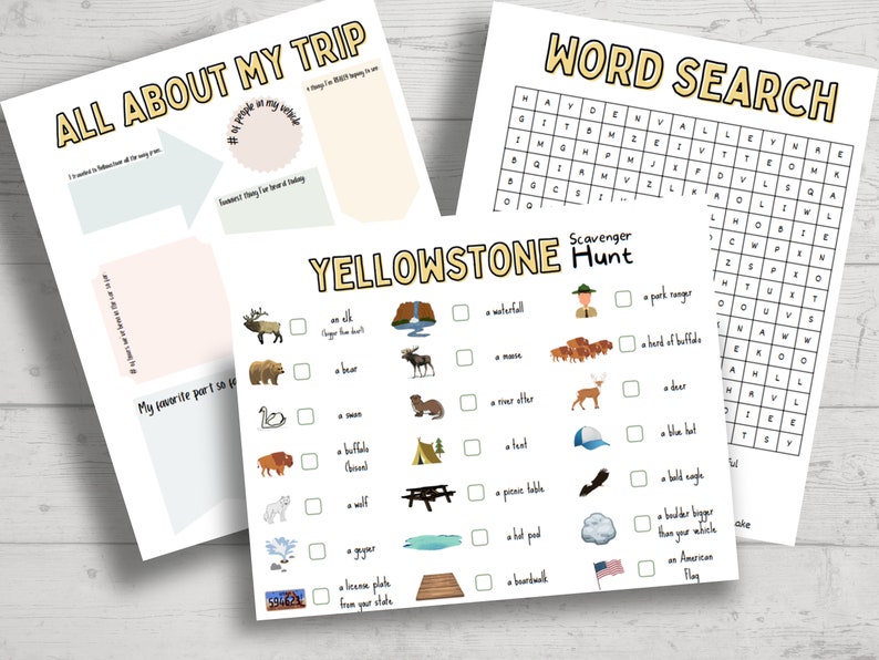 The Yellowstone Adventure Book Digital Download | UPDATED Version | 36 ...