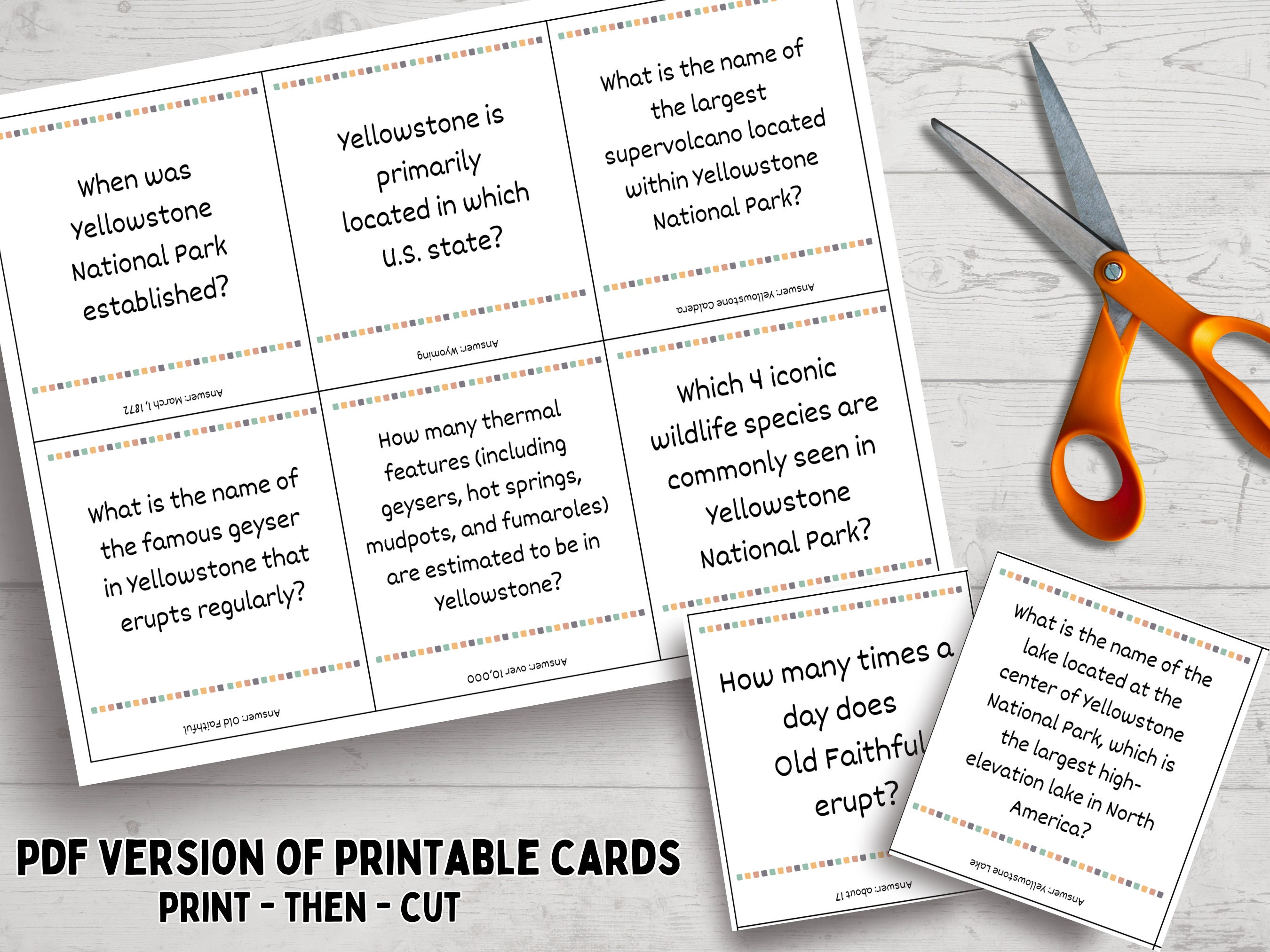 Jeu-questionnaire sur le parc national de Yellowstone | 100 questions ...