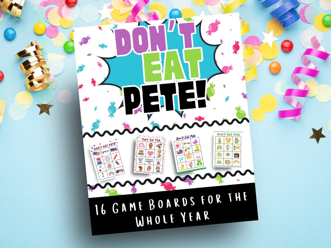 Don't Eat Pete Party Game Boards Valentine's Day, St. Patrick's Day ...